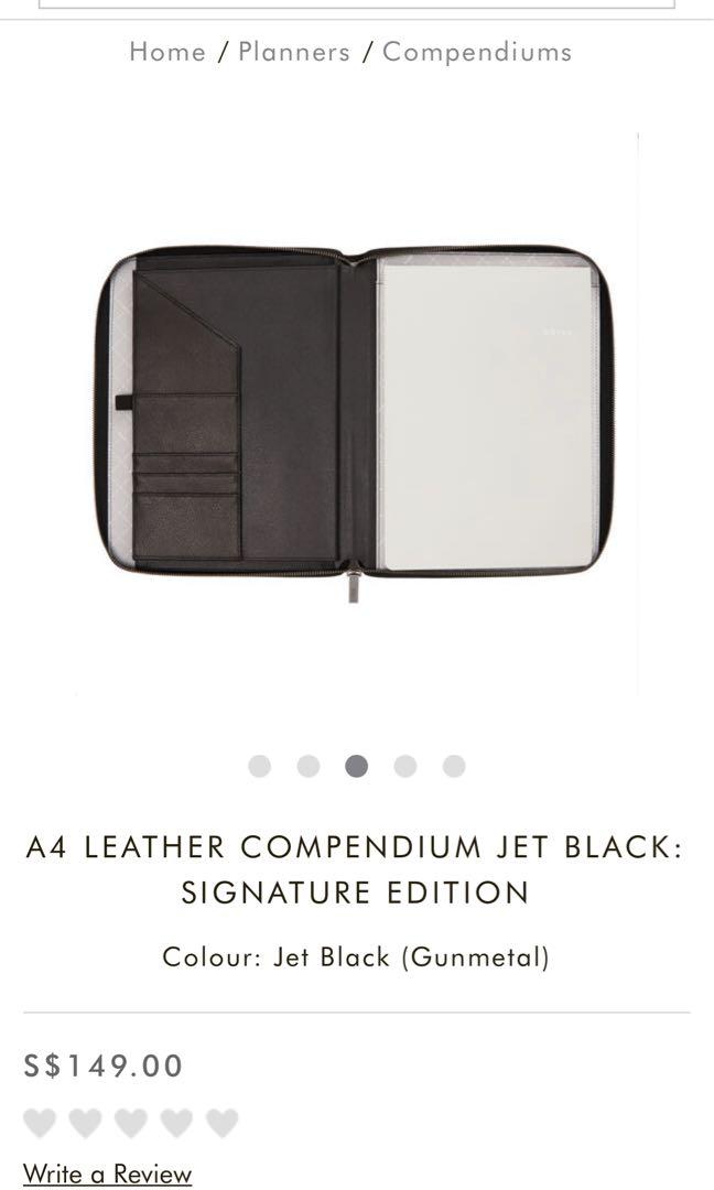 Kikki.k A4 Leather Compendium Jet black signature edition, Everything ...