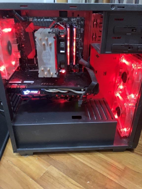All in one Custom Gaming Rig 144hz Ready, RGB Red theme, GTX 1070, i5 ...