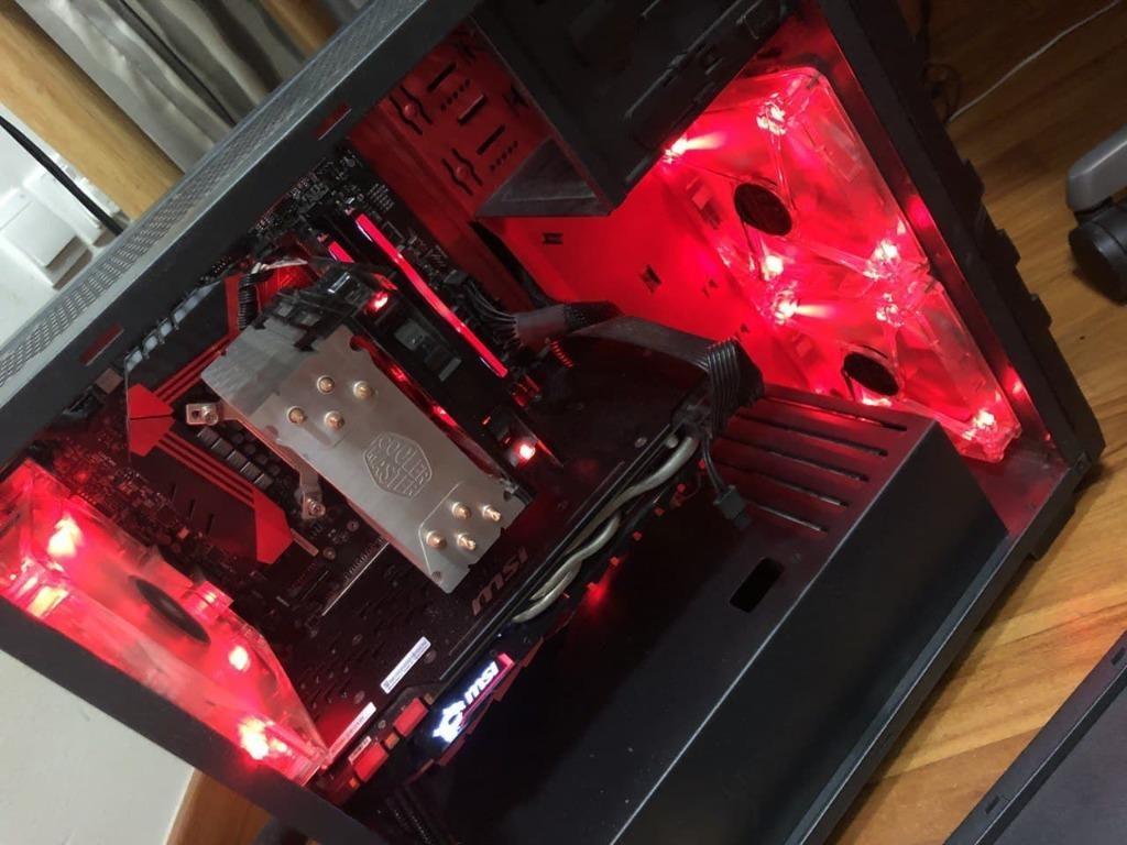 All in one Custom Gaming Rig 144hz Ready, RGB Red theme, GTX 1070, i5 ...