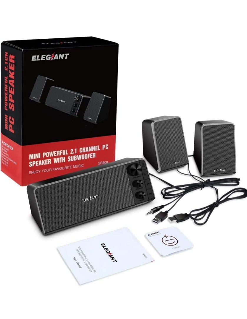 Powerful Computer Speakers, ELEGIANT 2.1 Desktop Speakers Bluetooth 5.0 ...
