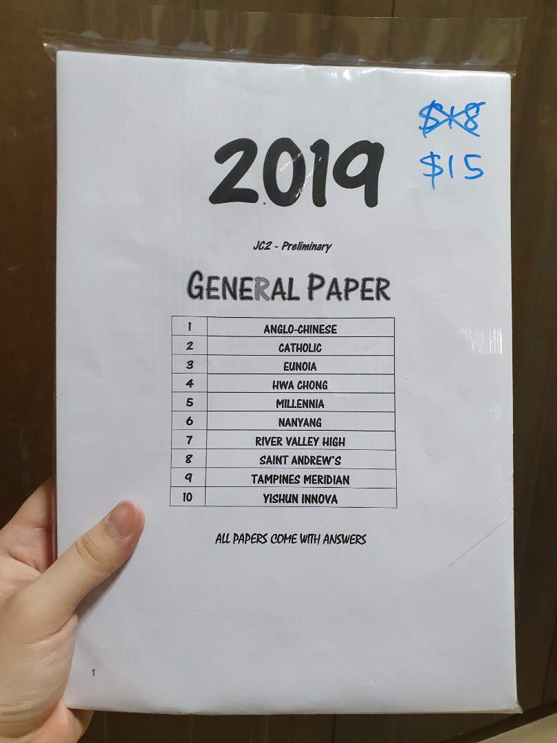 A Levels General Paper (GP) 2019 Past Year Papers (PYP) Set, Hobbies ...
