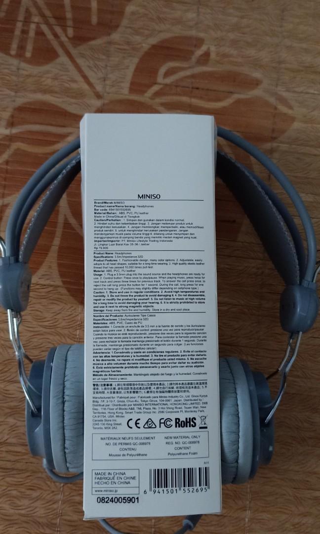 Headphones Miniso, Elektronik, Audio di Carousell
