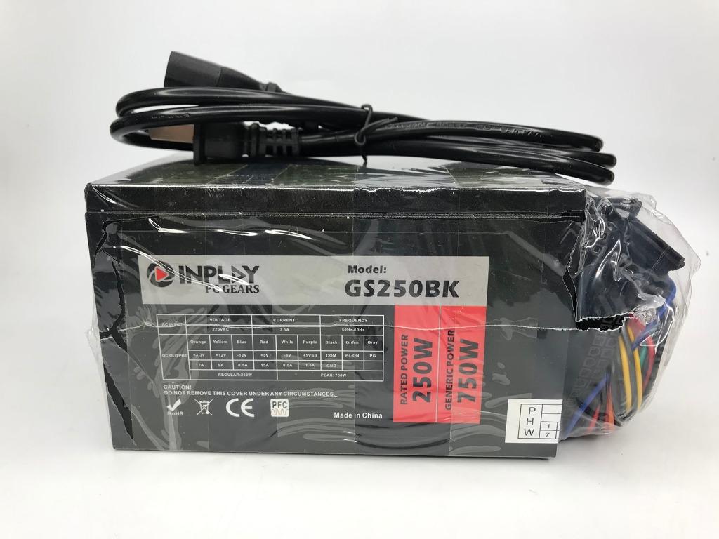 INPLAY (GS250BK 750W BIG FAN BLACK) POWER SUPPLY UNIT GENERIC PSU ...