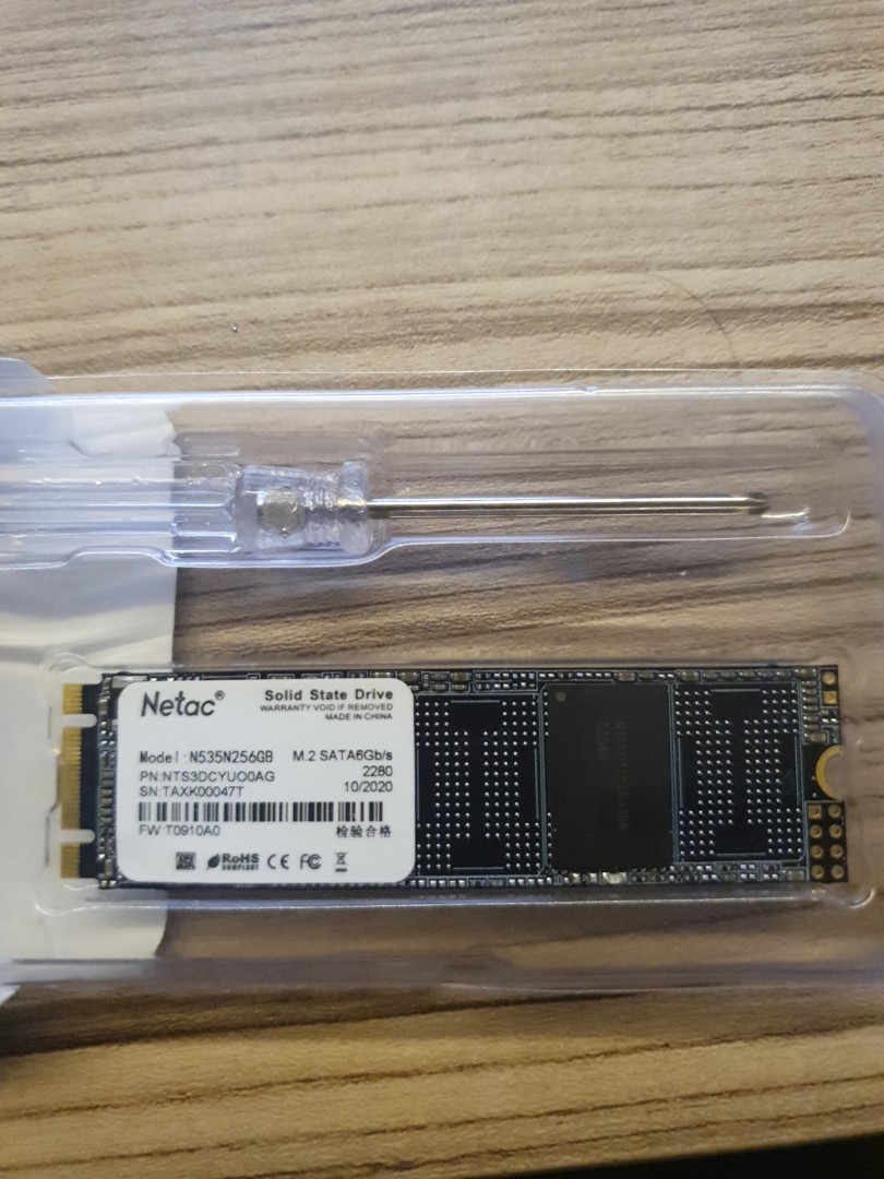 Netac M2.SATA 256GB, Electronics, Computer Parts & Accessories on Carousell