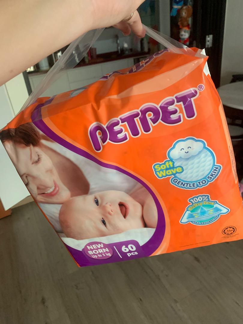 Petpet Newborn diapers, Babies & Kids, Bathing & Changing, Diapers ...