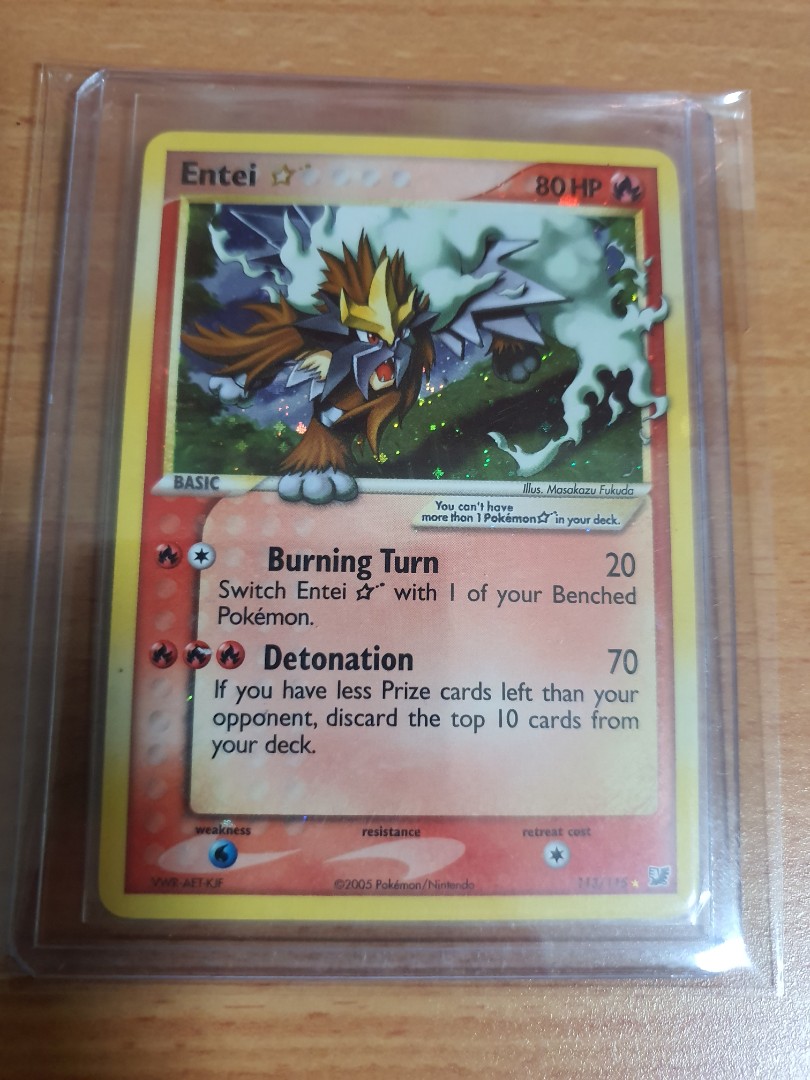 Pokemon Card Entei Gold Star, Hobbies & Toys, Toys & Games on Carousell