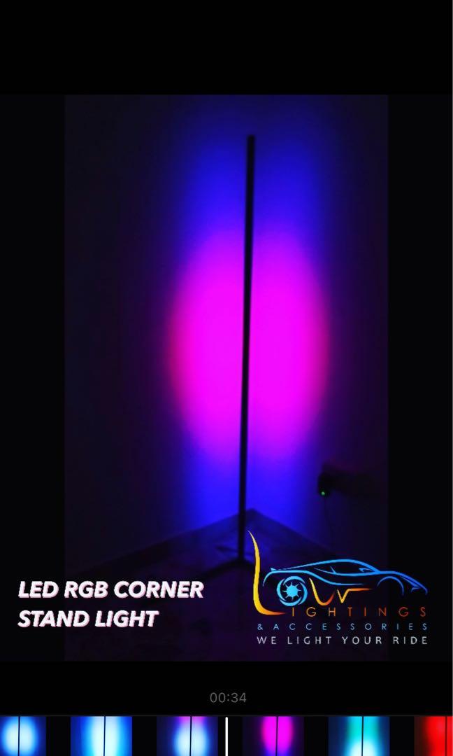 RGB CORNER LIGHT STAND, Furniture & Home Living, Lighting & Fans ...