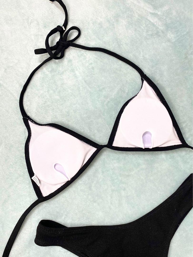 Ribbed Triangle Two Piece Swimsuit Bikini Womens Fashion Swimwear