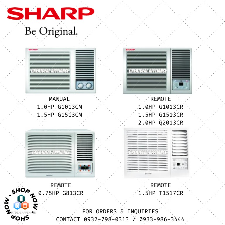 SHARP AIRCONDITION WINDOW TYPE, TV & Home Appliances, Air Conditioning ...