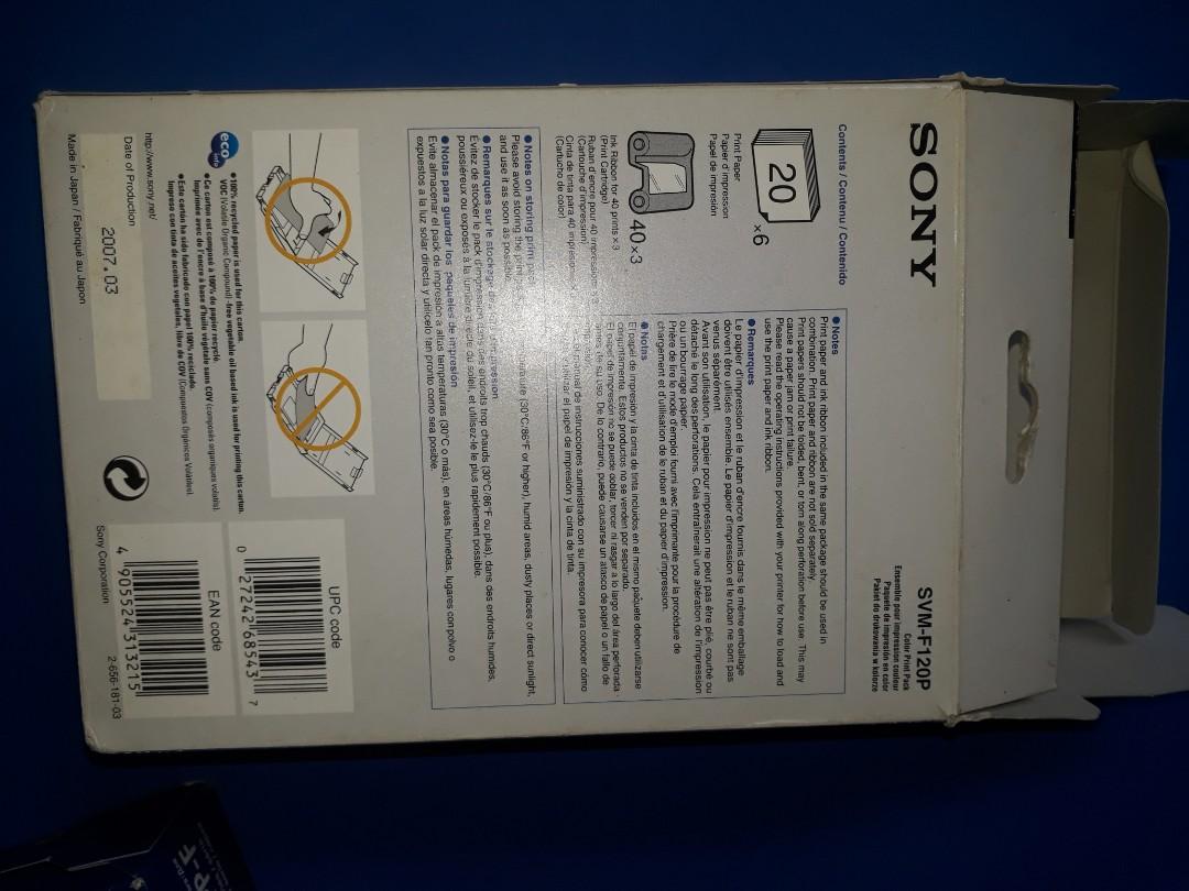 Sony cartridge & photo printing paper, Computers & Tech, Printers ...