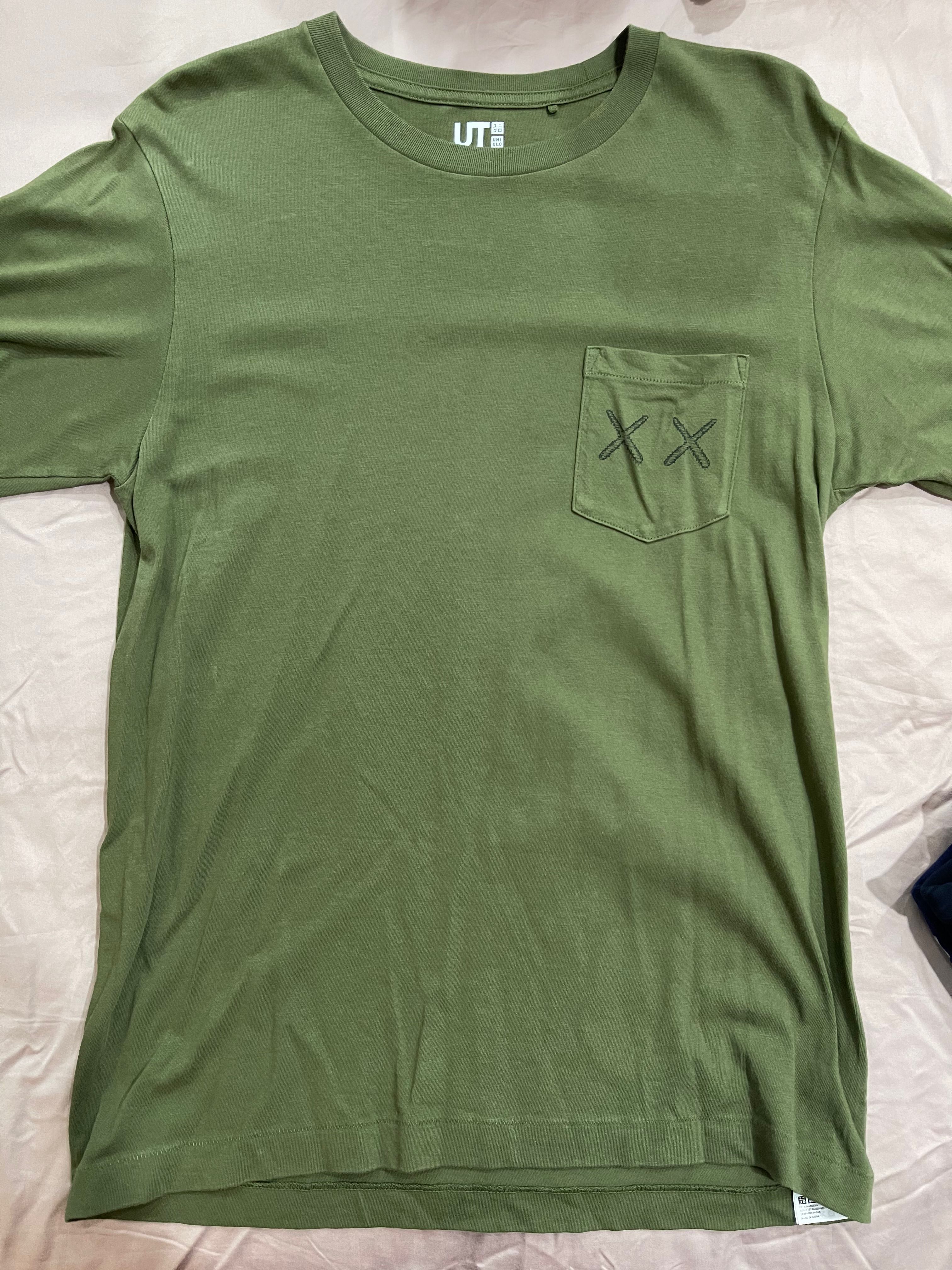 Uniqlo Rare Kaws green pocket T, Men's Fashion, Tops & Sets, Formal ...