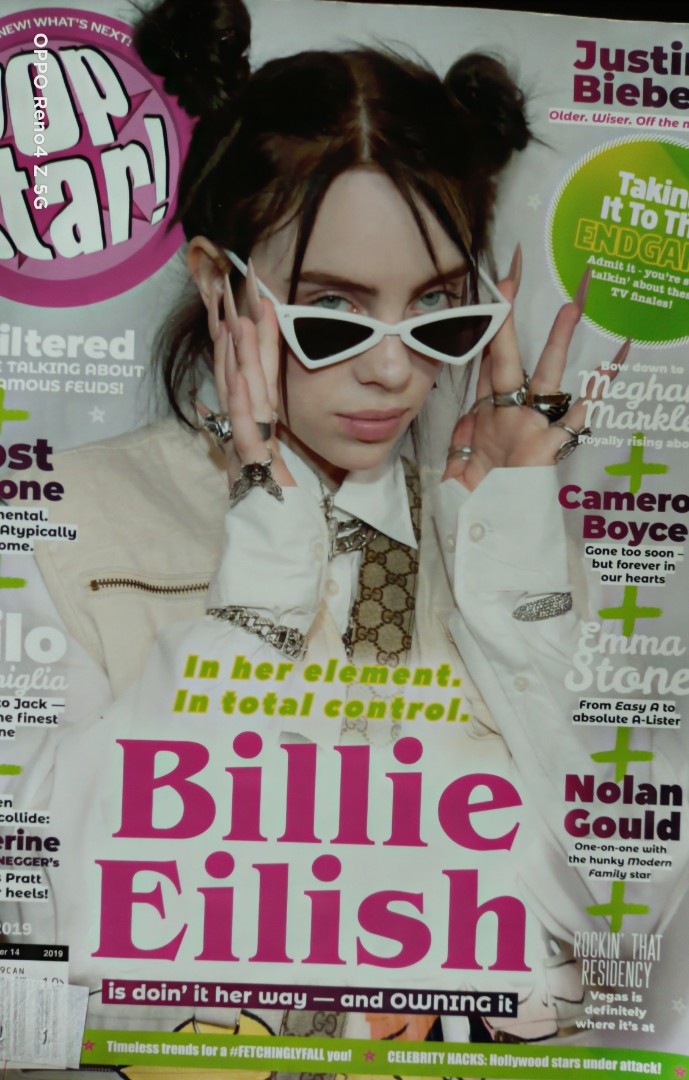 Billie Eilish on Pop Star Magazine Sept/Oct 2019, Hobbies & Toys, Books ...