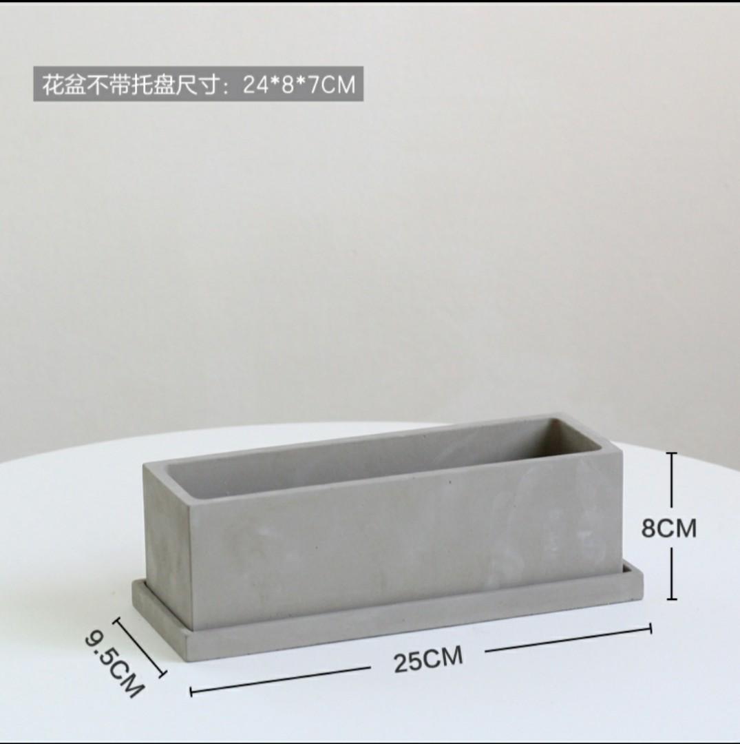 Cement Concrete Rectangular flower pot, Furniture & Home Living ...