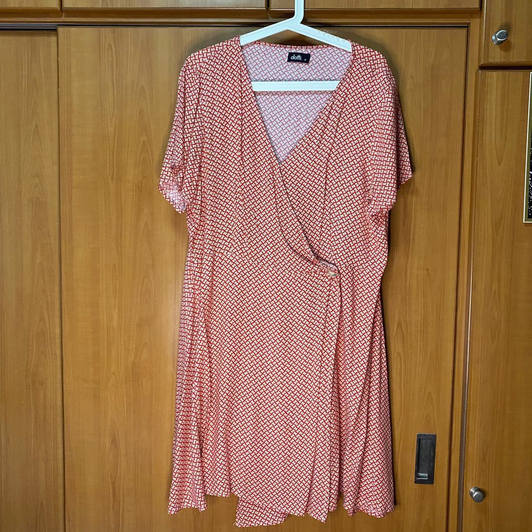 Dotti red wrap dress, Women's Fashion, Dresses & Sets, Dresses on Carousell