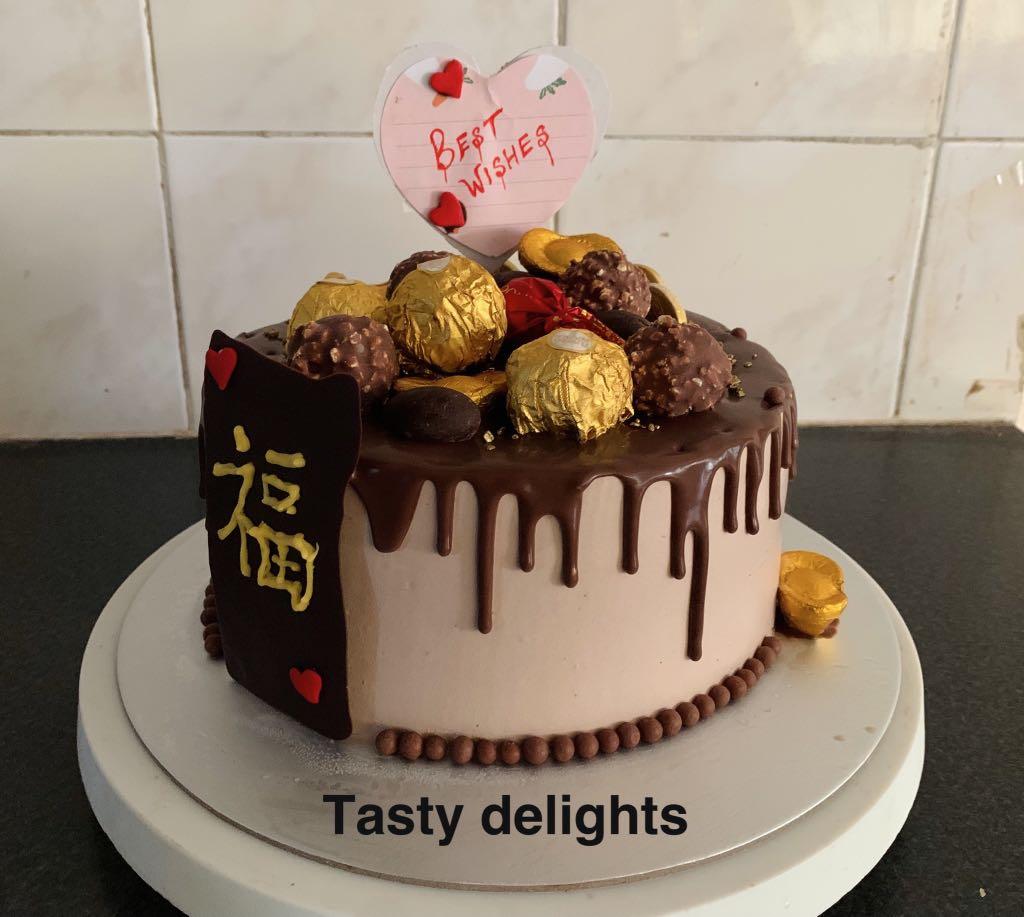 Fortune cake,good fortune money pulling cake,ferrero rocher cake,money ...