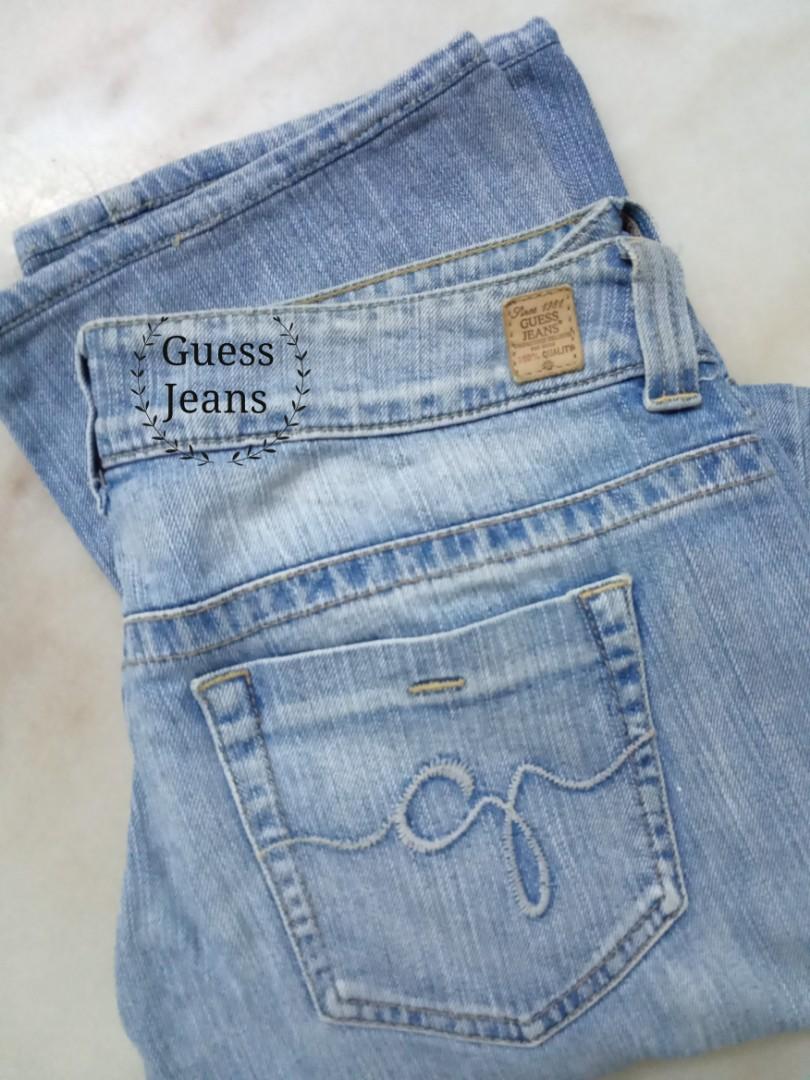 Guess Blue Jeans, Women's Fashion, Bottoms, Jeans & Leggings on Carousell