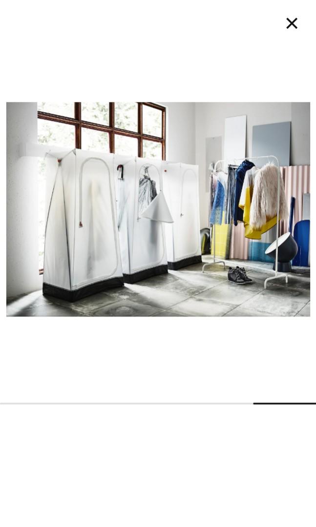 IKEA VUKU Wardrobe White Portable Collapsible Roll, Babies & Kids, Baby ...