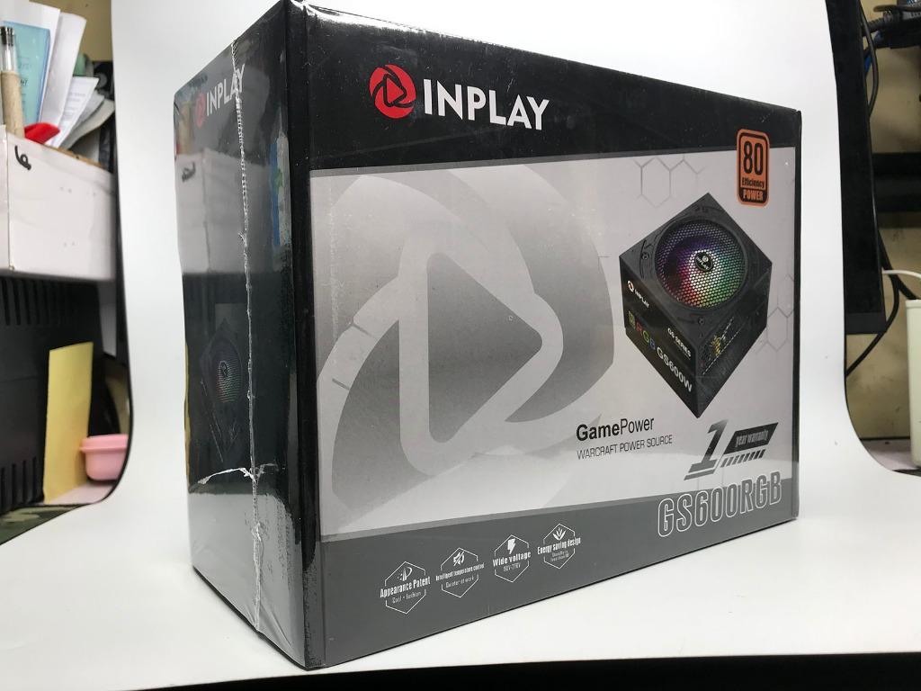 INPLAY TRUE-RATED POWER SUPPLY UNIT/ PSU, RGB 600W GS600RGB 80+ 4x SATA ...