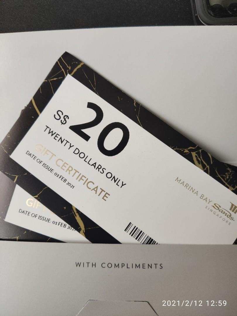 Marina bay sands gift certificate, Tickets & Vouchers, Vouchers on ...
