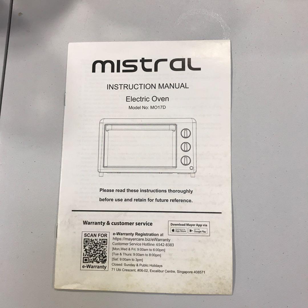 Mistral MO17D 17L Electric Oven, TV & Home Appliances, Kitchen ...