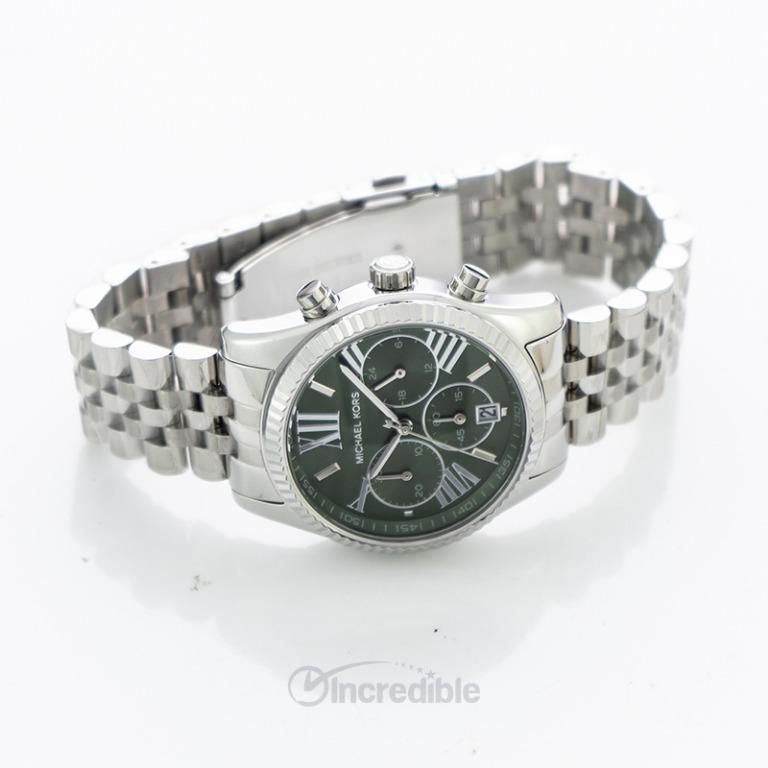 [NEW] Michael Kors Lexington Chronograph Quartz Green Dial Ladies Watch ...