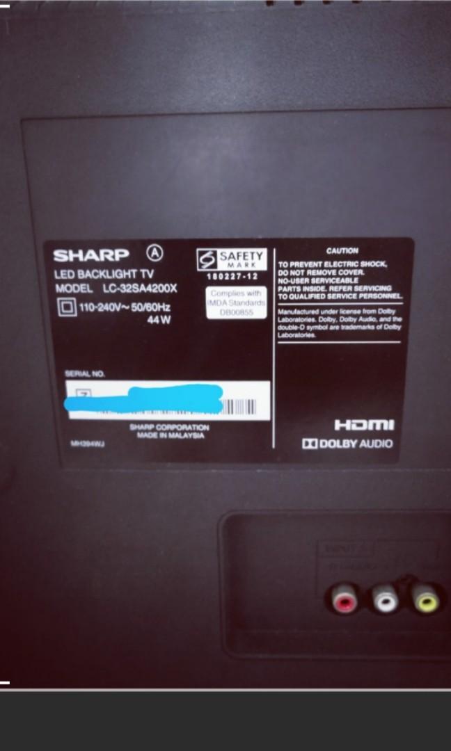 32 " Sharp Aquas TV, TV & Home Appliances, TV & Entertainment, TV on ...