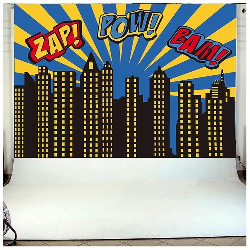 Superhero/Buildings Backdrop/Background, Hobbies & Toys, Stationary ...