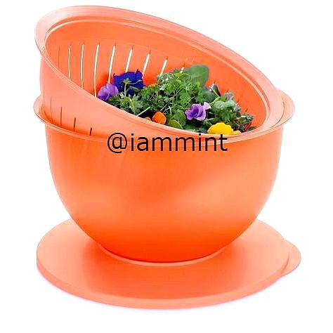 Tupperware 4.3L Expression Round Bowl Container with Colander Strainer ...