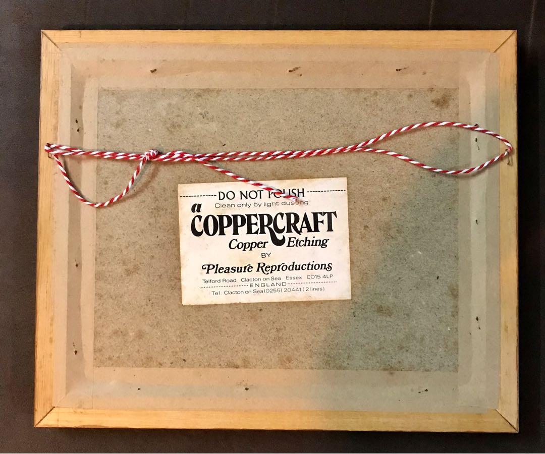 Vintage copper Etching by Coppercraft UK 30x26cms, Furniture & Home ...