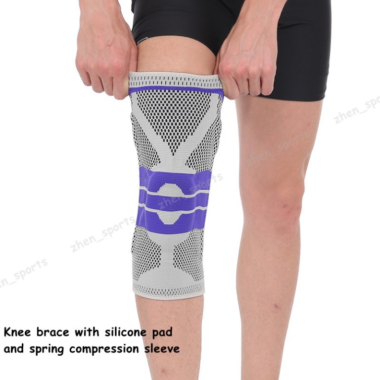 1 PCS Knee Pad Knee Guard Brace with Patella Silicone and Spring Side ...