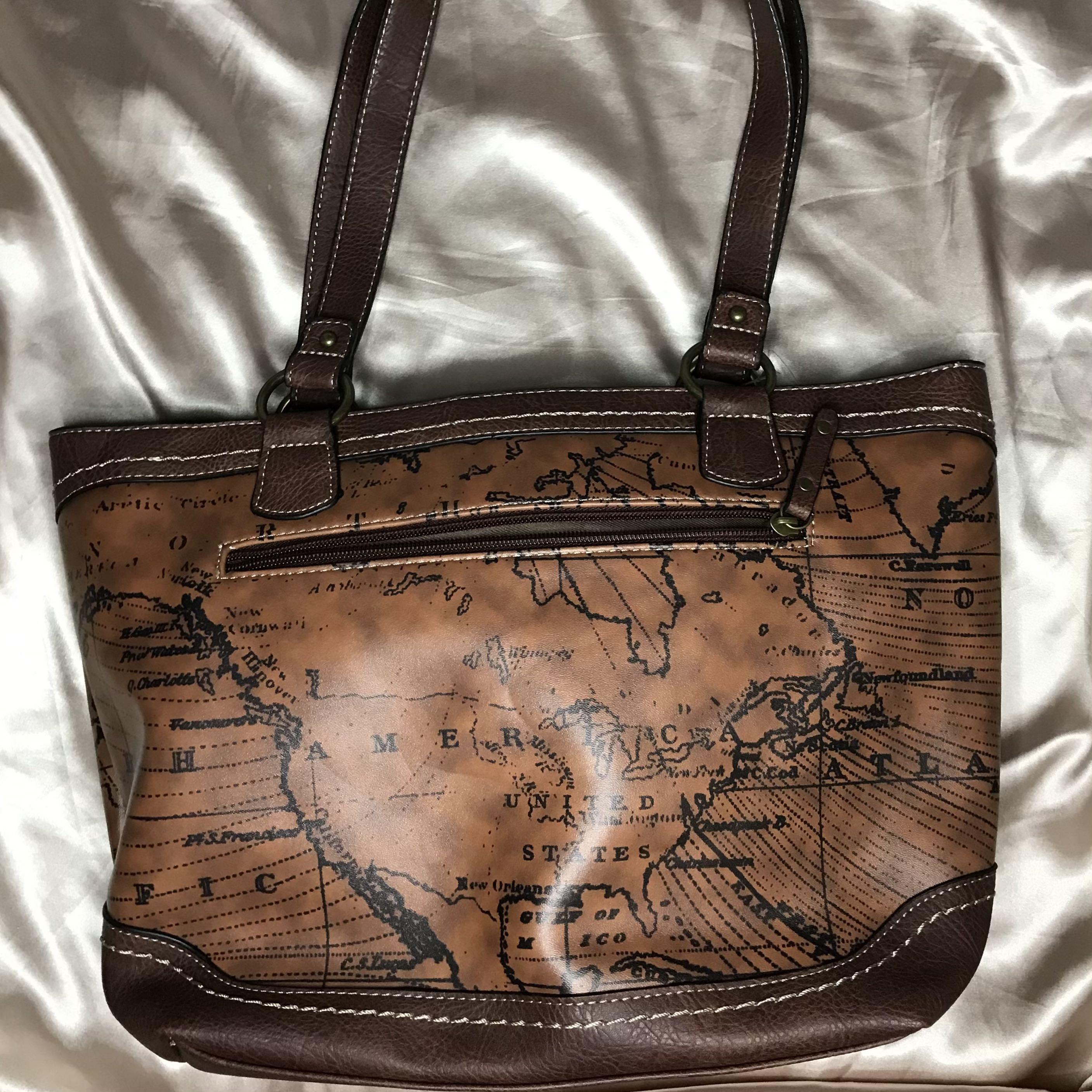 Concept Voyage Map Travel Themed World Map Handbag/Shoulder bag, Women ...