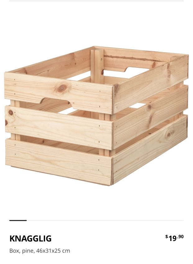 KNAGGLIG IKEA Wooden Crate, Furniture & Home Living, Furniture, Shelves ...