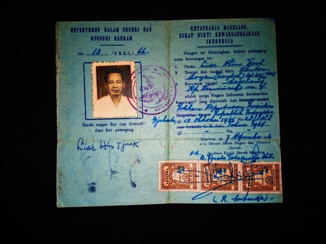 KTP kuno magelang tahun 1950an dengan 3 materai sangat langka, Antik ...