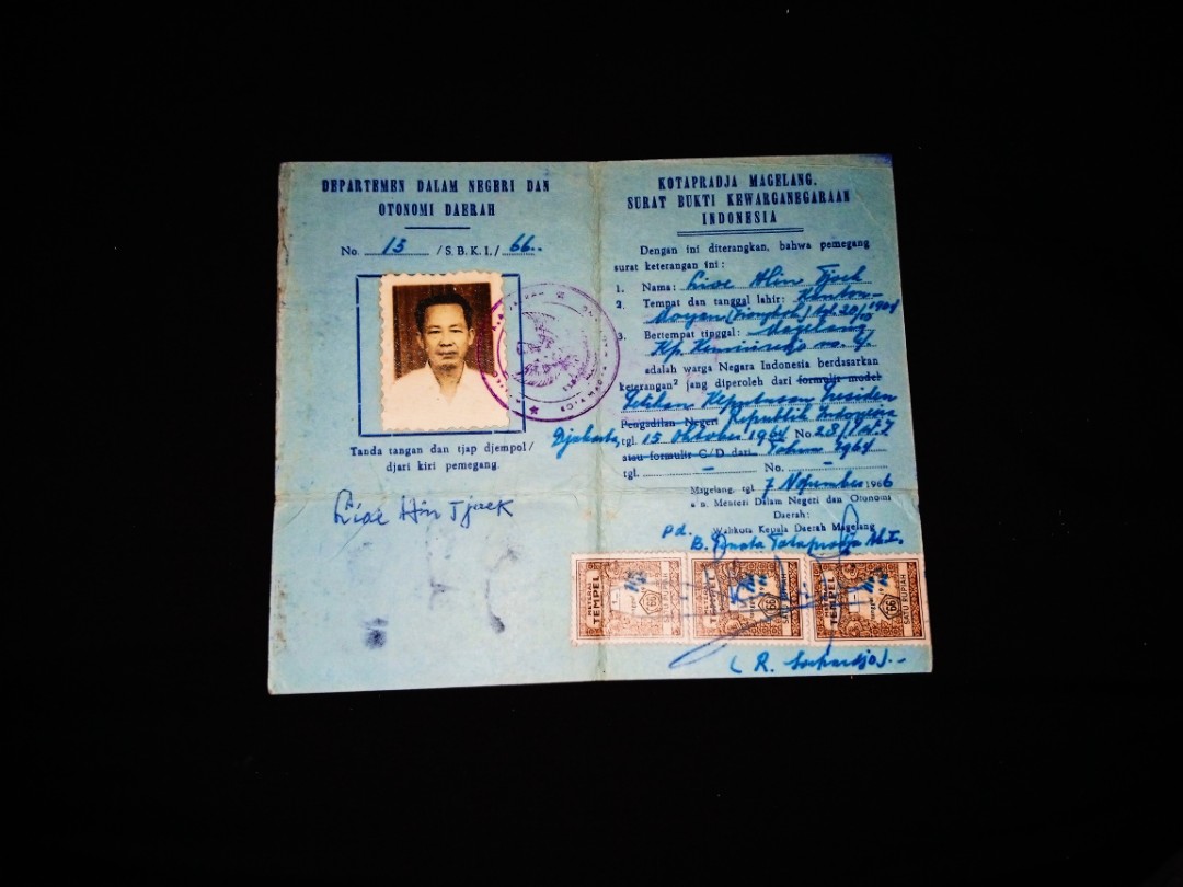 KTP kuno magelang tahun 1950an dengan 3 materai sangat langka, Antik ...