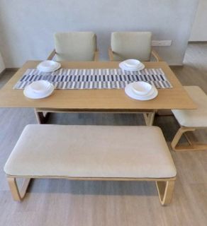 Muji Oak Living Dining Set, Furniture & Home Living, Furniture, Tables ...