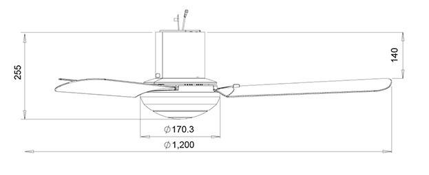 Panasonic Bayu JR 3-Blade 120cm (48 inch) F-M12D2 (Silver) Baby Ceiling ...
