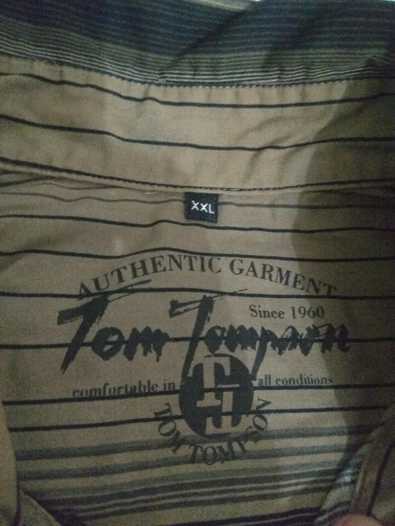 Vintage Tom Tompson Shirt, Fesyen Pria, Pakaian , Atasan di Carousell