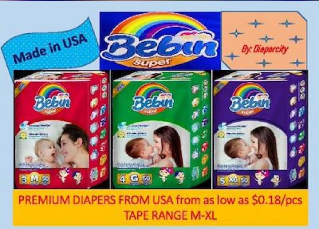 BEBIN SUPER PREMIUM DIAPERS, Babies & Kids, Bathing & Changing, Diapers ...