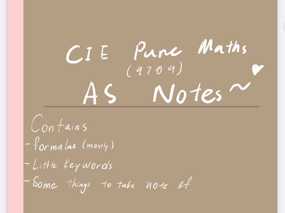 CIE PURE MATHS (9709) AS REVISION NOTES, Hobbies & Toys, Books ...