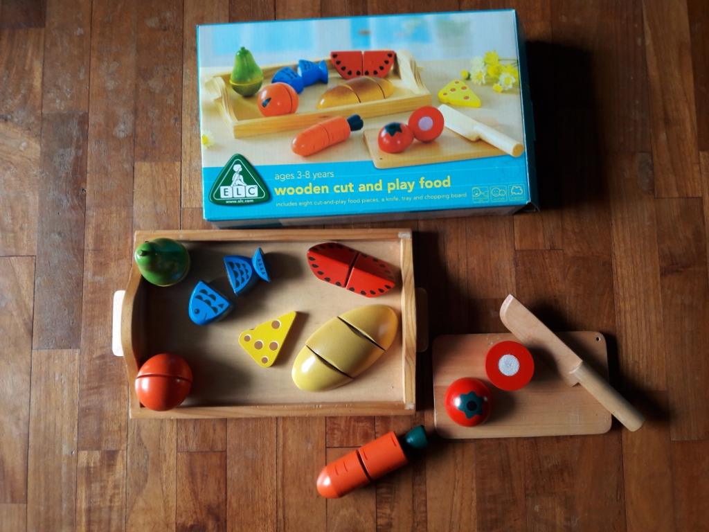 ELC TOYS - Wooden cut and play food and Dinner Set, Hobbies & Toys ...
