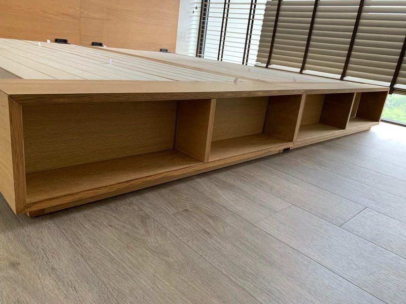 Muji Oak Storage Bed Single x 2, Furniture & Home Living, Furniture ...
