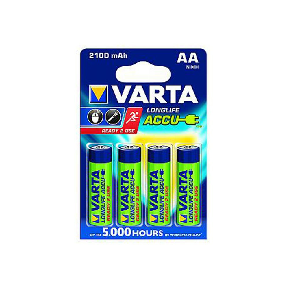 4x VARTA 2100 mAh AA Ni-MH Ultra Low Discharge Rechargeable Battery ...