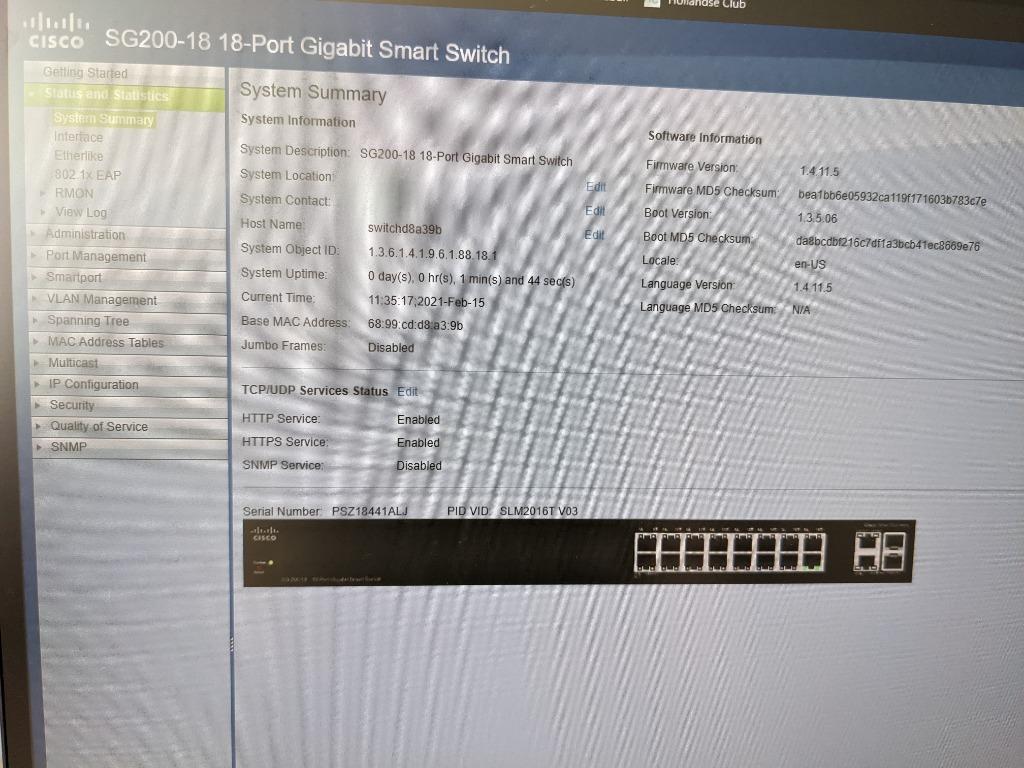 Cisco 18 Port Managed Switch SG200-18, Computers & Tech, Parts ...