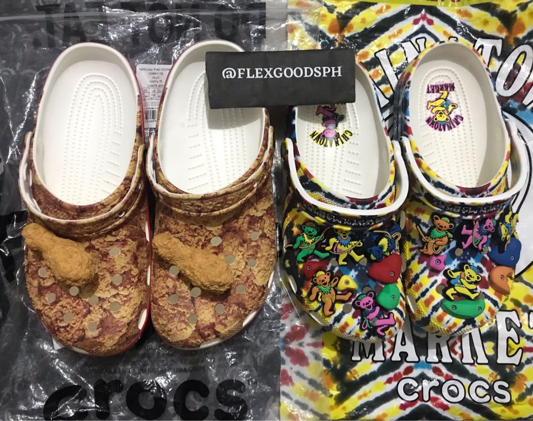 Crocs x grateful dead x kentucky kfc, Men's Fashion, Footwear, Slippers ...
