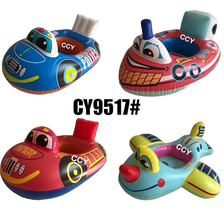 Cute Character Plane / Car Design Inflatable Floater with Seat for Kids ...