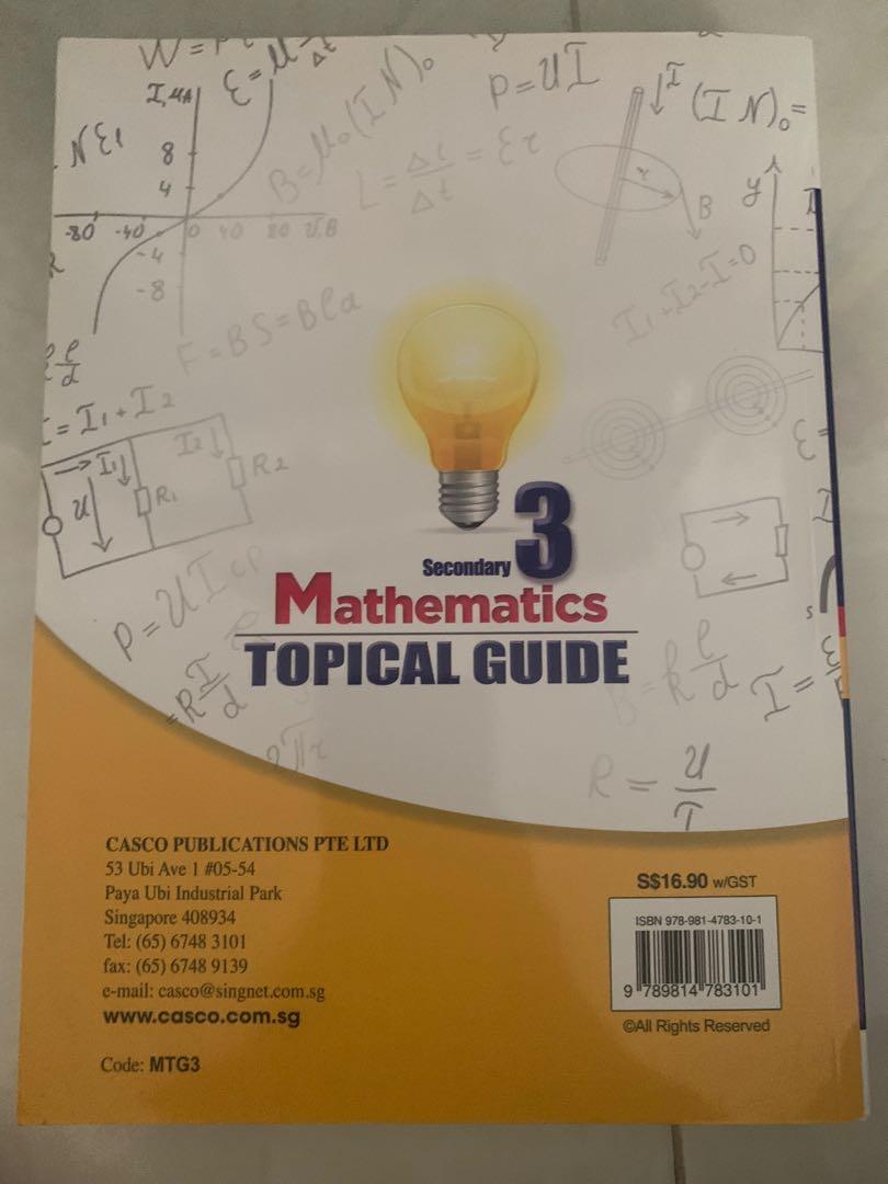 E MATH TOPICAL GUIDE FOR SECONDARY 3, Hobbies & Toys, Books & Magazines ...