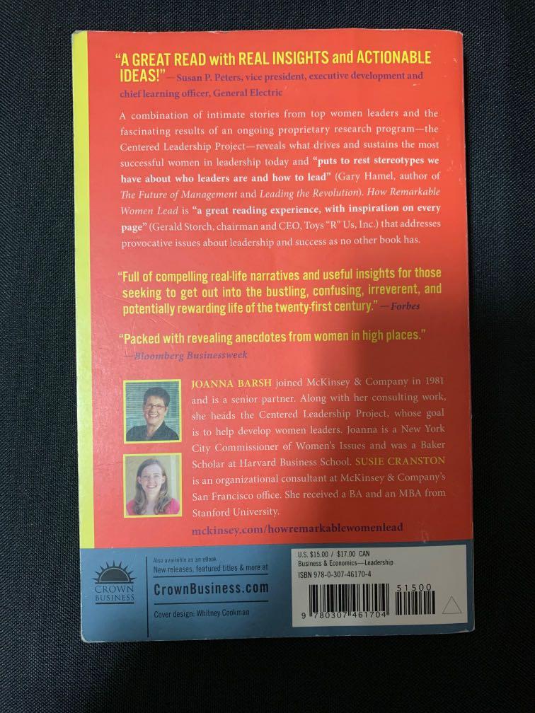 How Remarkable Women Lead by Joanna Barsh and Susie Cranston, Hobbies ...