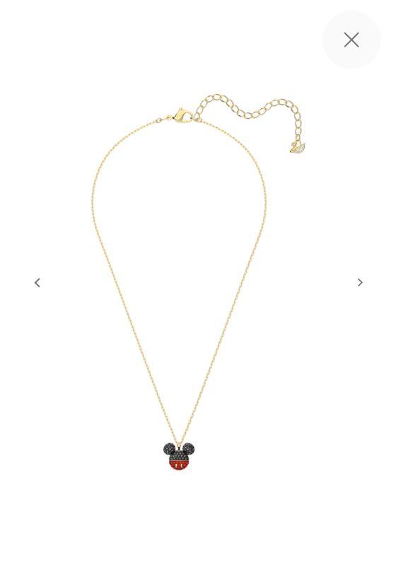 Ltd Ed Swarovski 24k gold Mickey Mouse necklace, Women's Fashion ...