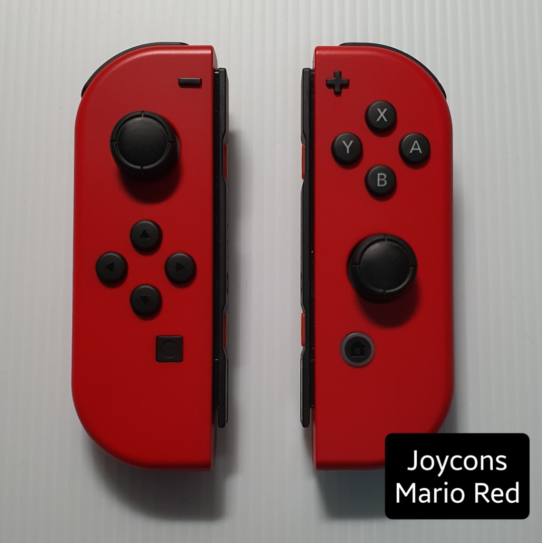 Nintendo Switch Joycons Mario Red, Video Gaming, Video Game Consoles ...
