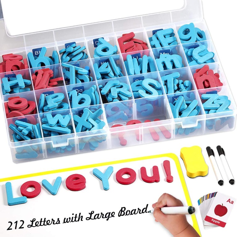 OO004 Magnetic Letter Set, 212 A-Z Foam Magnetic Letters, Alphabet ...